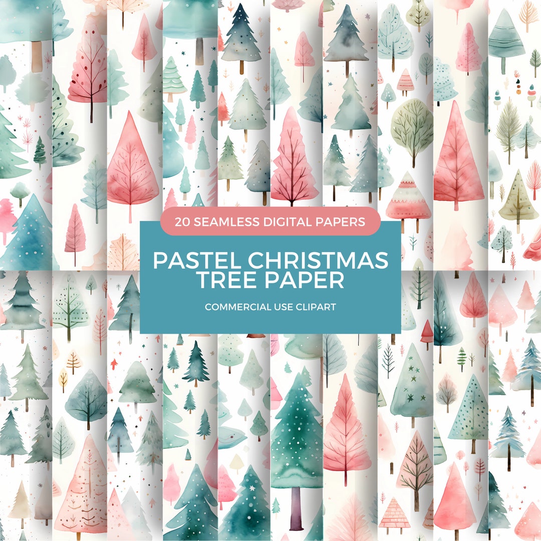 Pastel Christmas Digital Paper Seamless Christmas Digital Paper ...