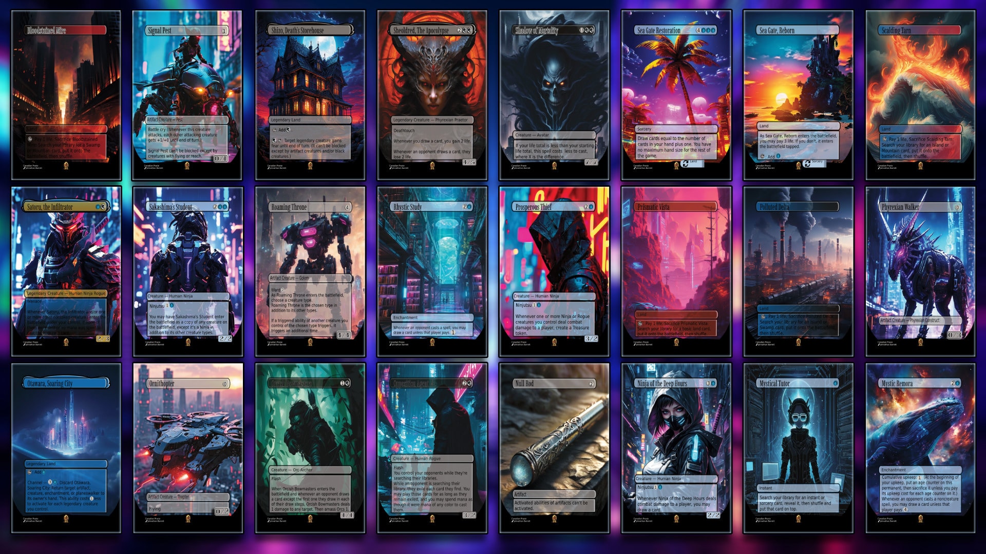 Custom Commander Deck Ninjutsu Full Art Yuriko the Tigers Shadow Deck ...