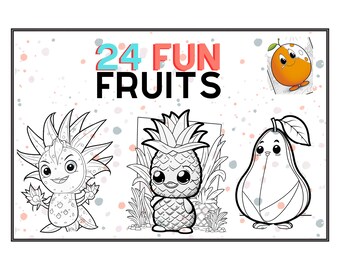 15 Pages Fun Fruit Coloring Book (Instant Download) - Etsy