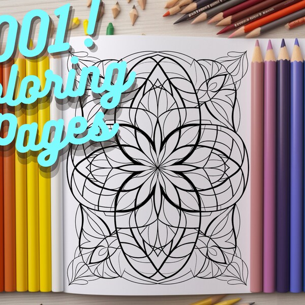 Zentangle Coloring Pages - Etsy