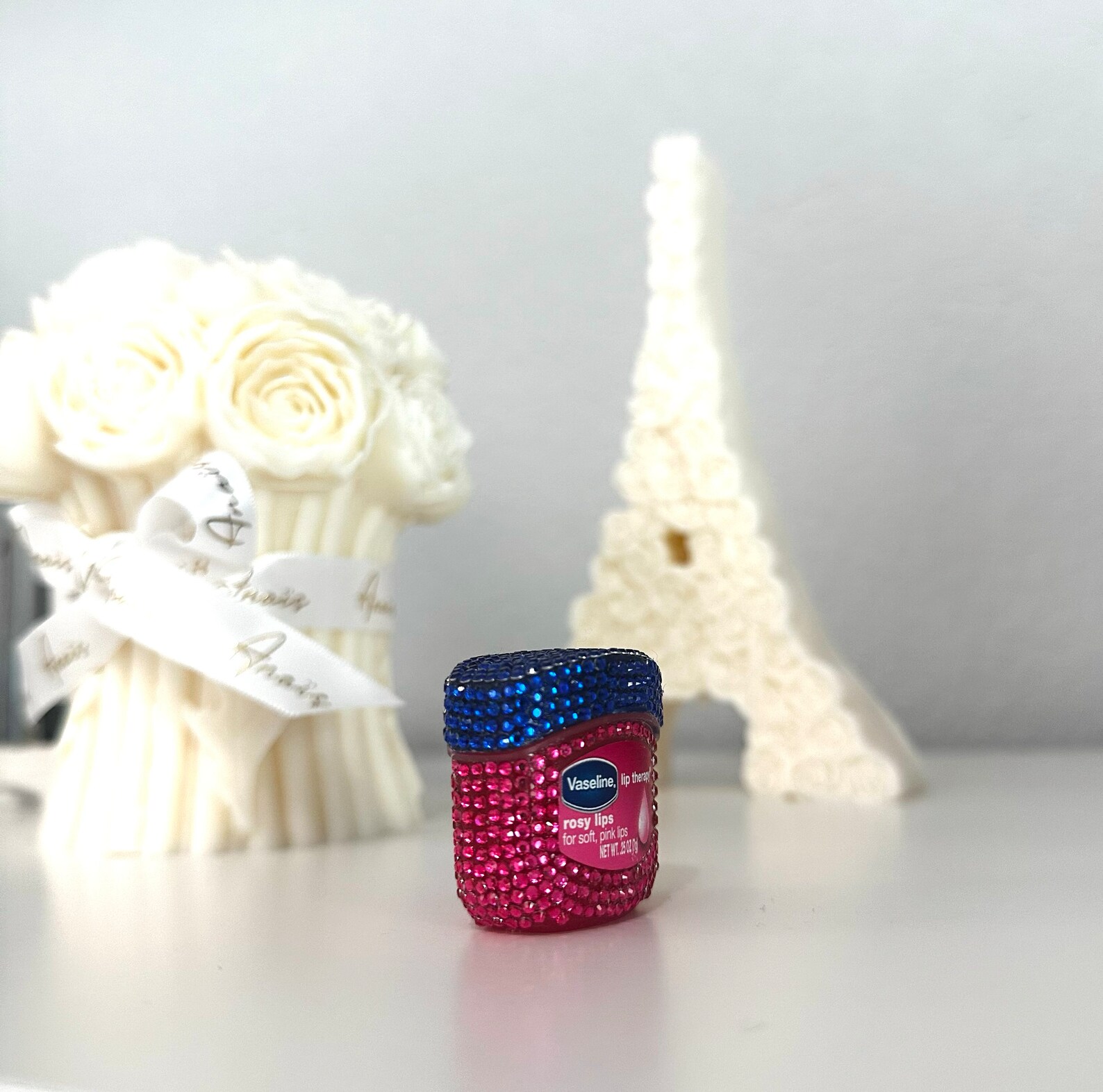 Bling Bedazzled Rhinestone Mini Lip Therapy Vaseline | Pink Rosy Lips ...