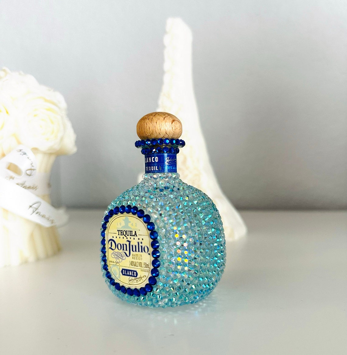 Blinged Bedazzled Rhinestone DJ Tequila Mini Decanter Bottle 50ml ...