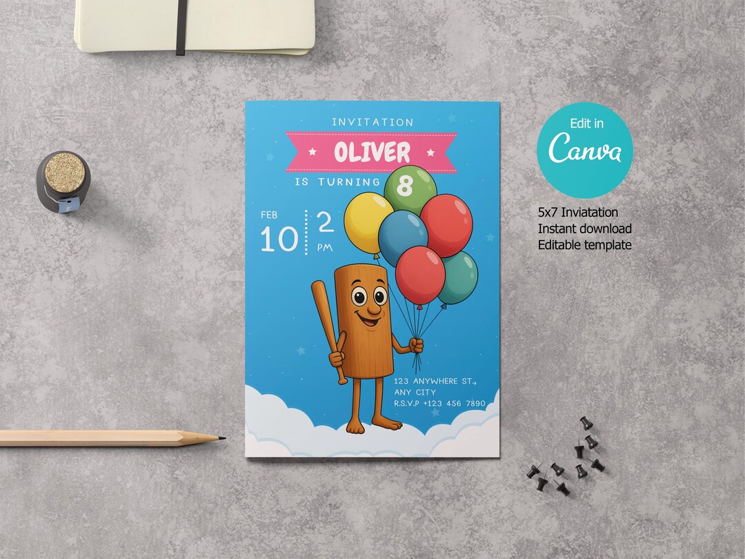 Italian Brainrot Birthday Invitation: Tung Tung Sahur Theme (canva ...