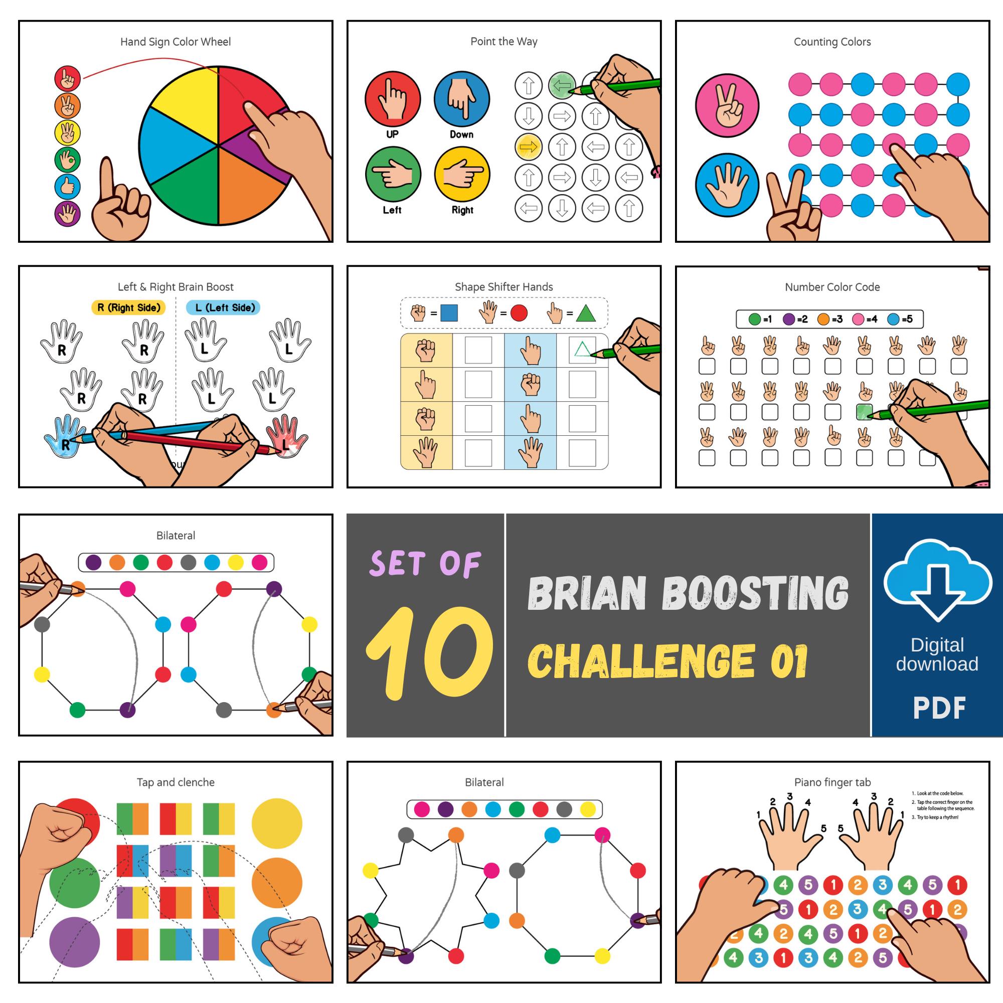 Brain Boosting Exercises for Kids, Brain Gym Worksheets, Cognitive ...