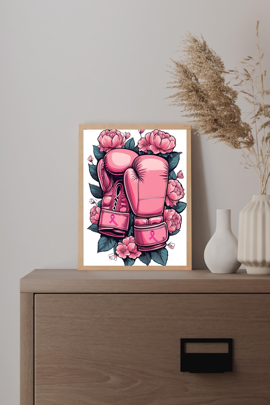 Pink Ribbon Boxing Gloves - Breast Cancer Support - Fight for a Cure ...