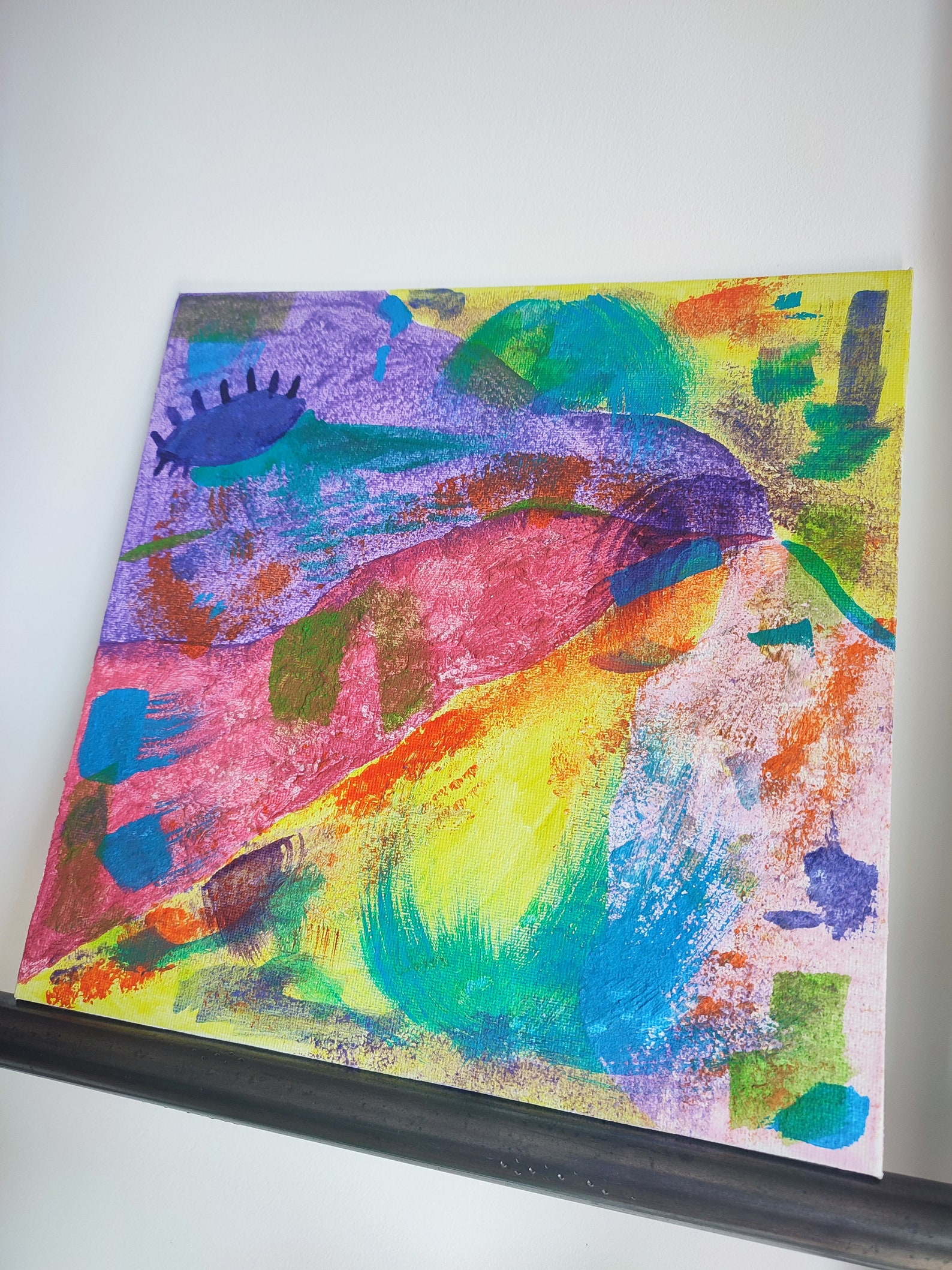 Abstract Canva Art Textured Paint for Home Office Colorful - Etsy