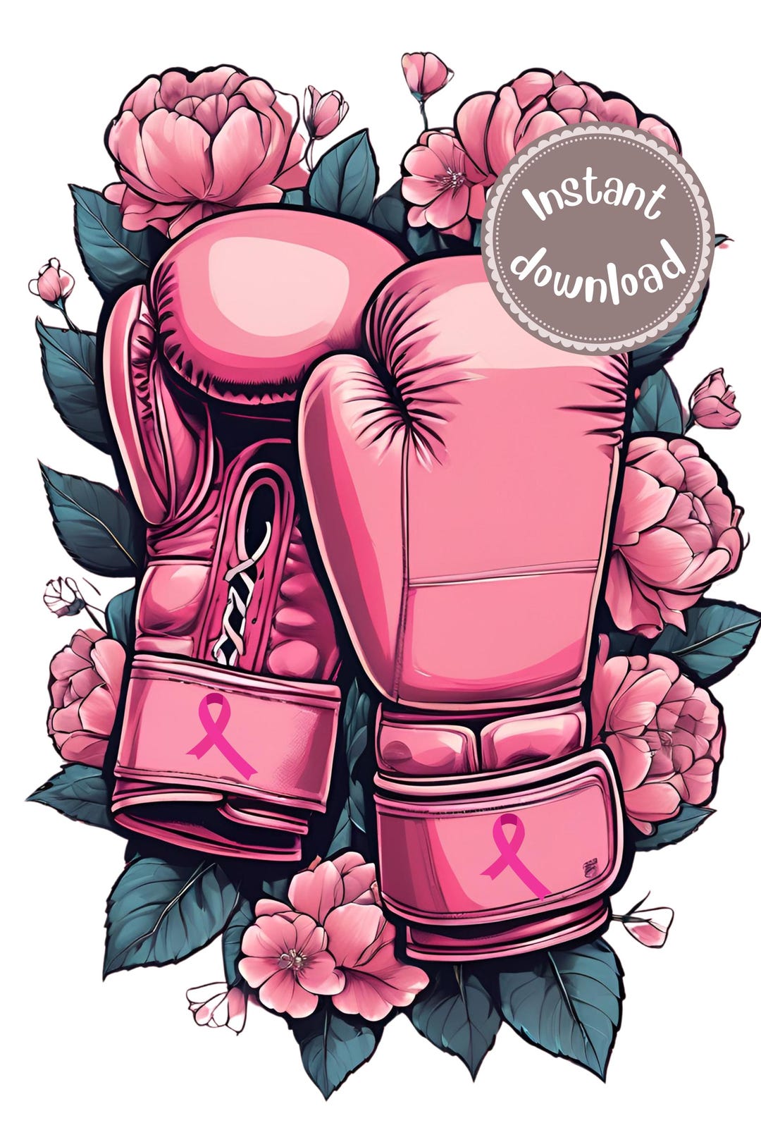 Pink Ribbon Boxing Gloves - Breast Cancer Support - Fight for a Cure ...