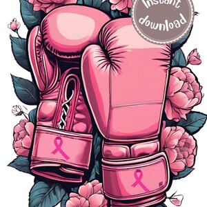 Pink Ribbon Boxing Gloves - Breast Cancer Support - Fight for a Cure ...