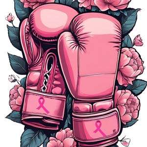 Pink Ribbon Boxing Gloves - Breast Cancer Support - Fight for a Cure ...