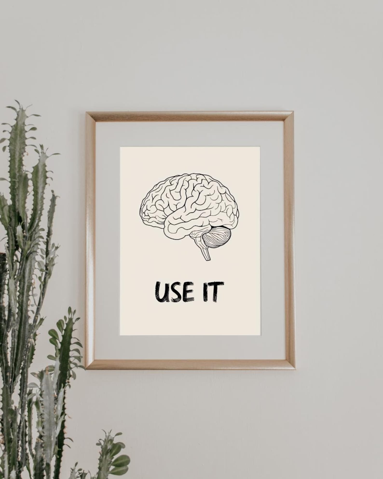Brain Use It Printable Poster, Digital Art Brain Illustration for Home ...