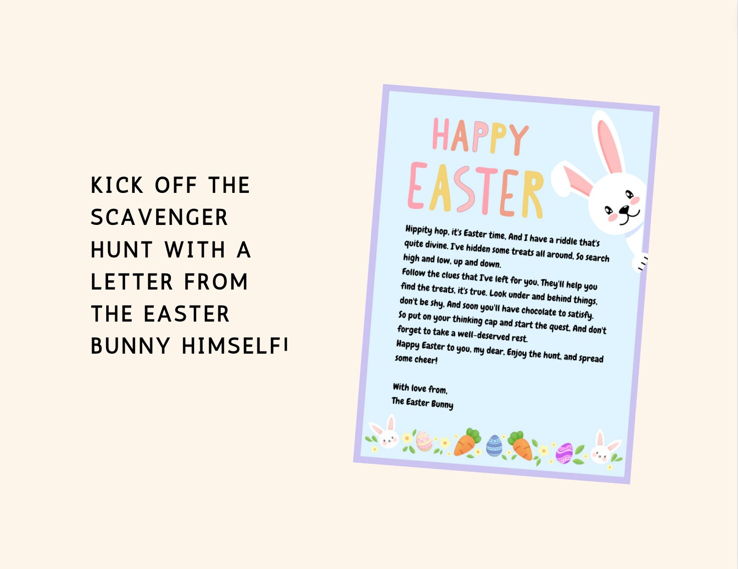 Bunny Theme Easter Scavenger Hunt | Indoor Kids Scavenger Hunt | Easter ...