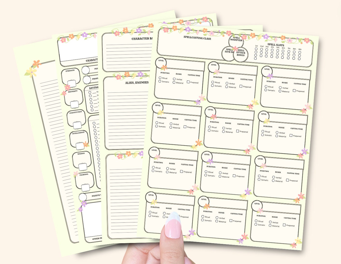 DND Character Sheets Set of Storyline Enhancer Media Dungeon Master ...