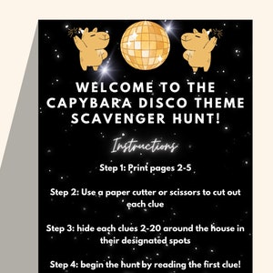 Capybara Birthday Scavenger Hunt | Kids Glow Birthday Activity | Theme ...