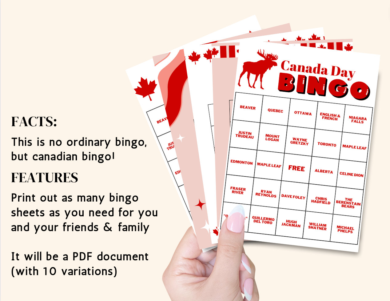 5 Styles Trivia Bingo for Canada Day | Party Game for July 1st ...