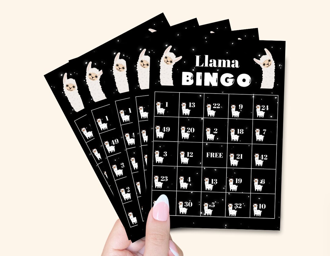 Llama Birthday Bingo | Kids Glow Birthday Activity Bingo Game | Llama ...
