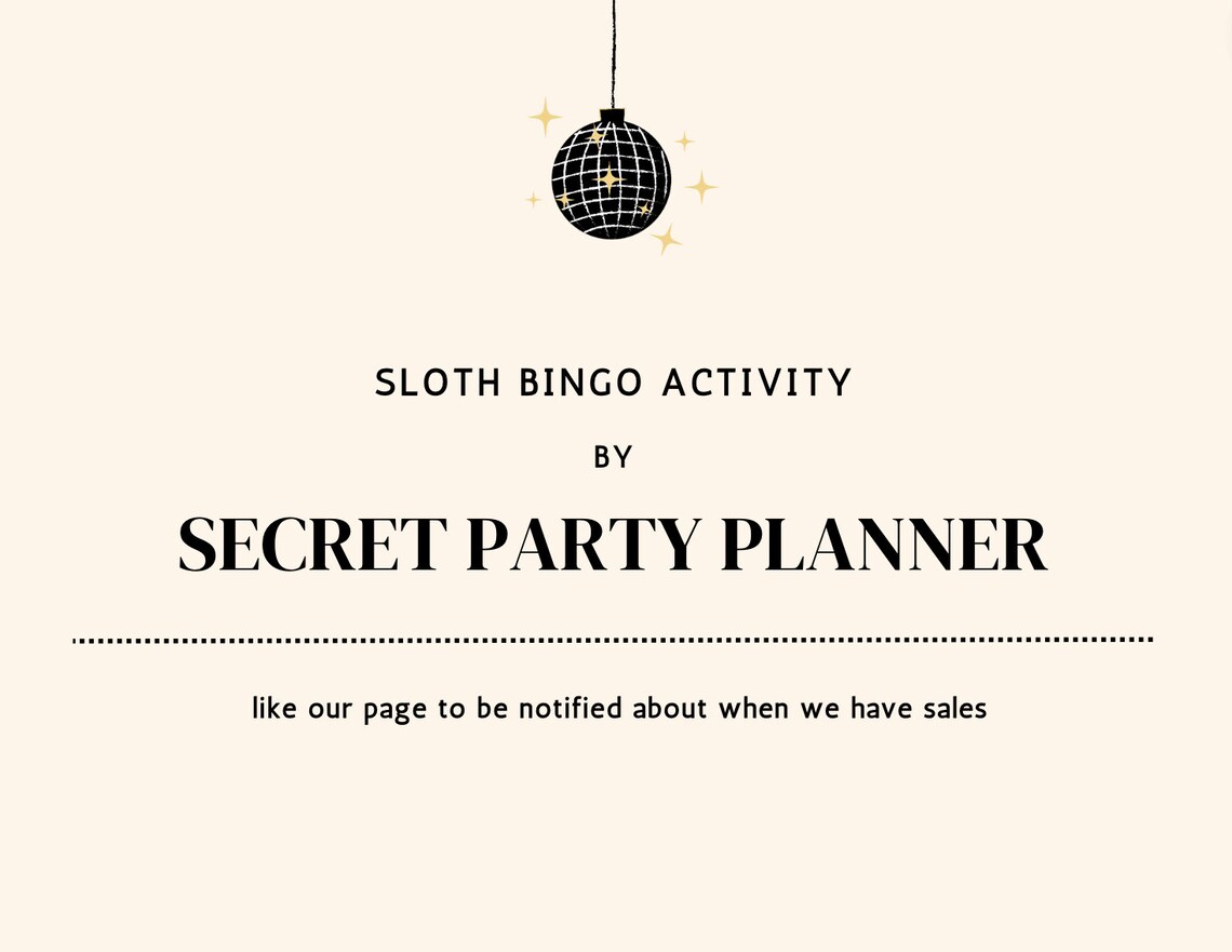 Sloth Birthday Bingo Kids Glow Birthday Activity Bingo Game Sloth ...