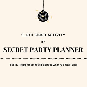 Sloth Birthday Bingo | Kids Glow Birthday Activity Bingo Game | Sloth ...