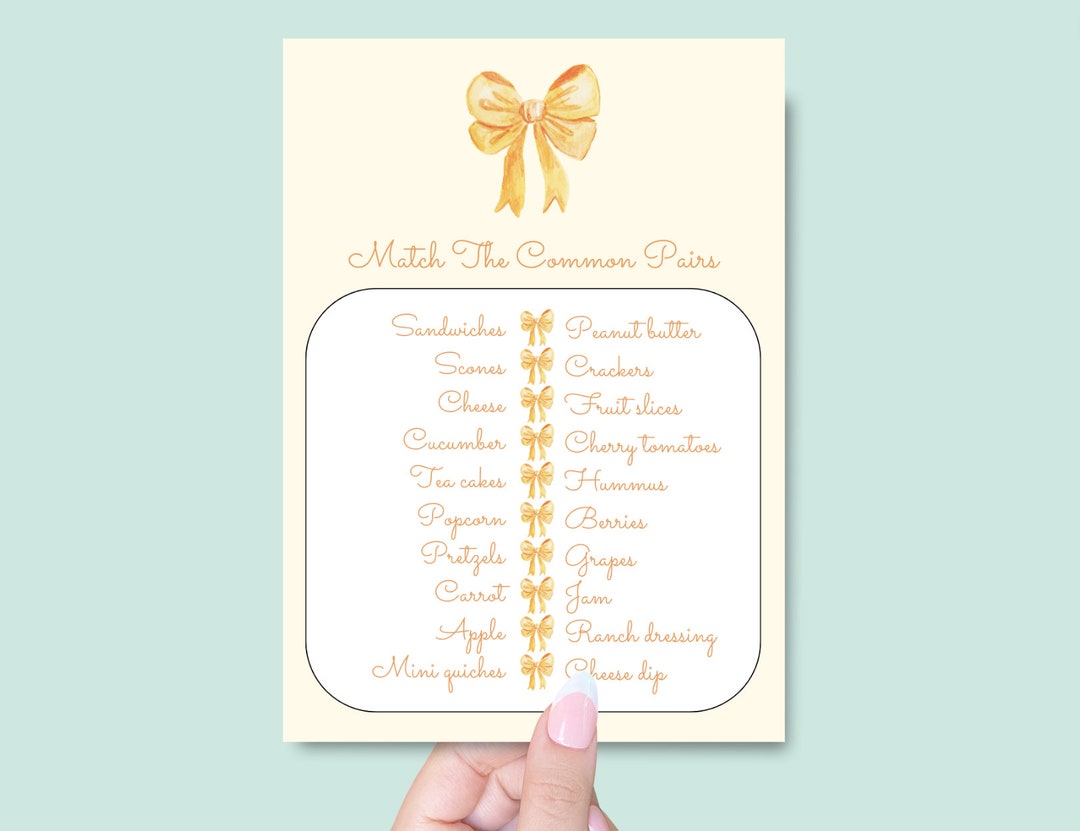 Coquette Birthday Matching Activity | Gold Game | Elegant Bow Theme Tea ...