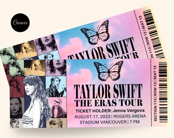 Printable Taylor Concert Ticket, Surprise Taylor Era Tour 2023, Ticket ...