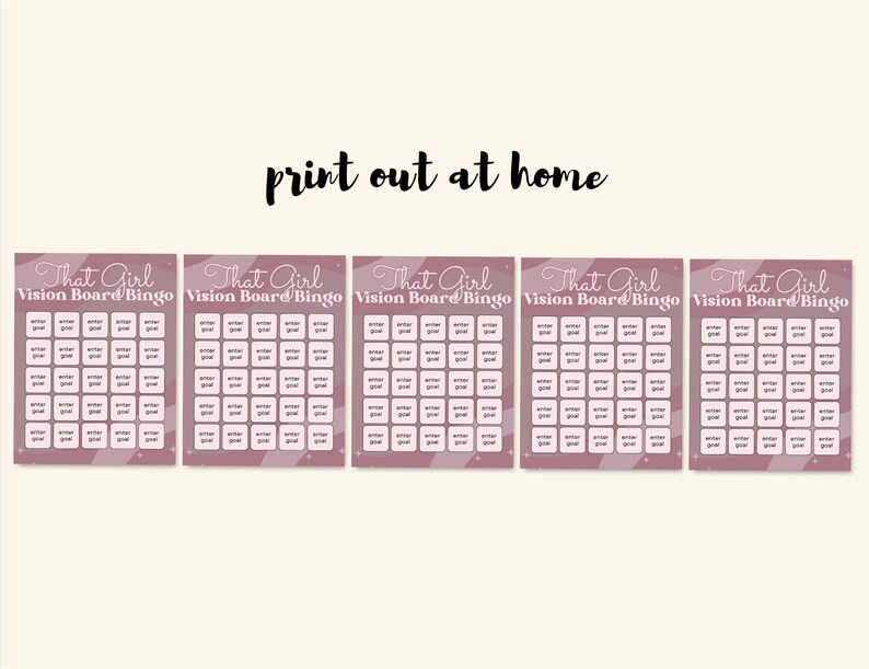 Vision Board Bingo Template | Edit Yourself Resolutions Check off | New ...