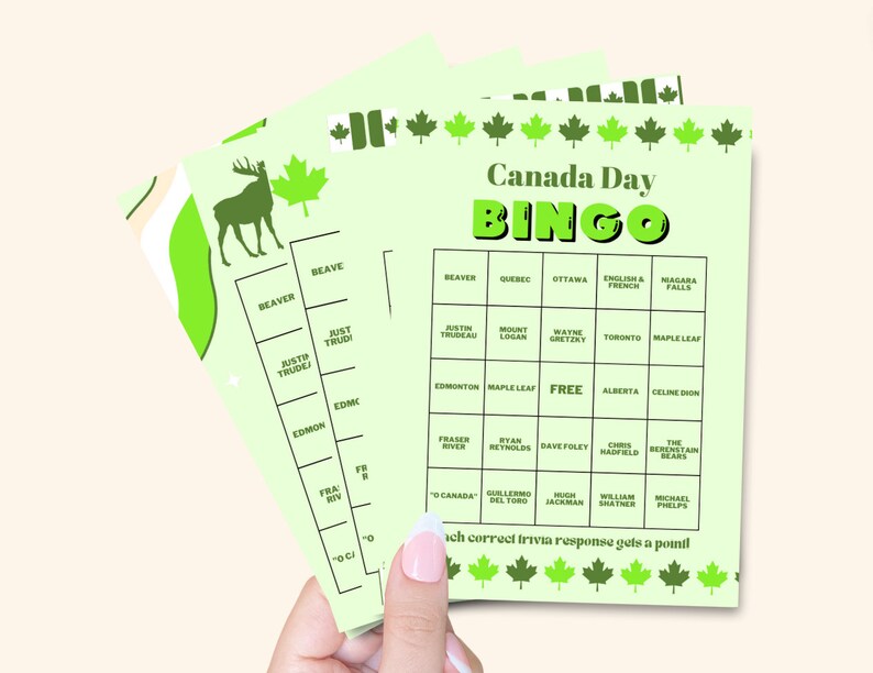 5 Styles Trivia Bingo for Canada Day Party Game for July 1st - Etsy