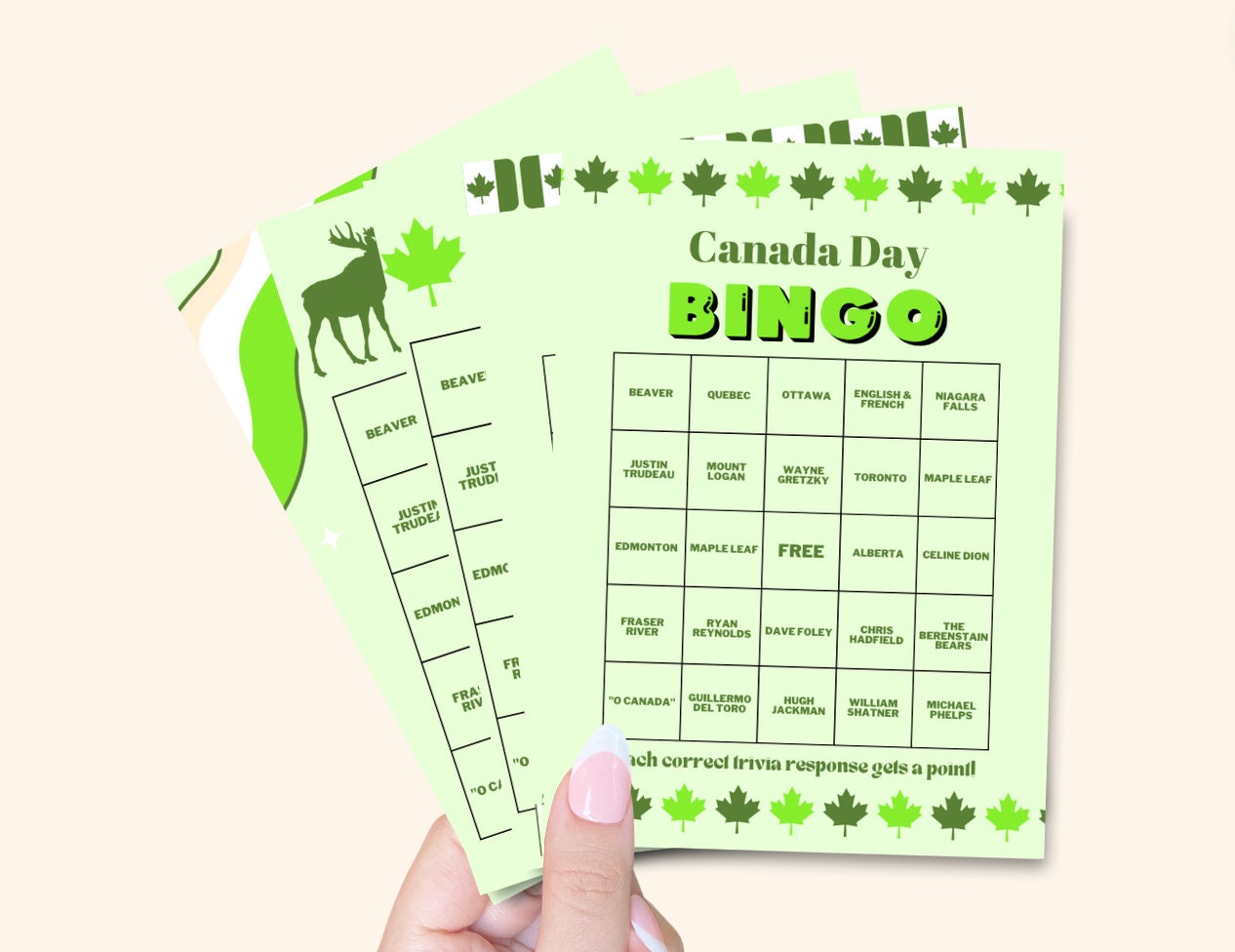 5 Styles Trivia Bingo for Canada Day Party Game for July 1st - Etsy ...