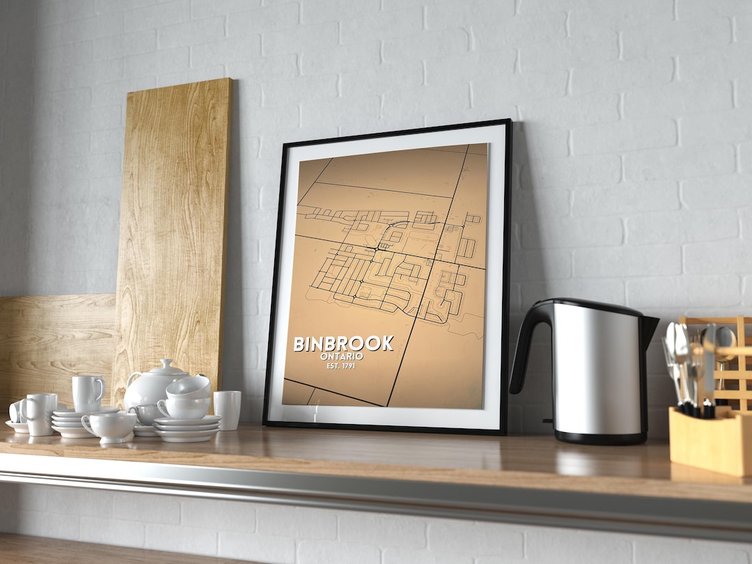 Modern Map of Binbrook Ontario Antique Poster of a Hamilton Town - Etsy ...