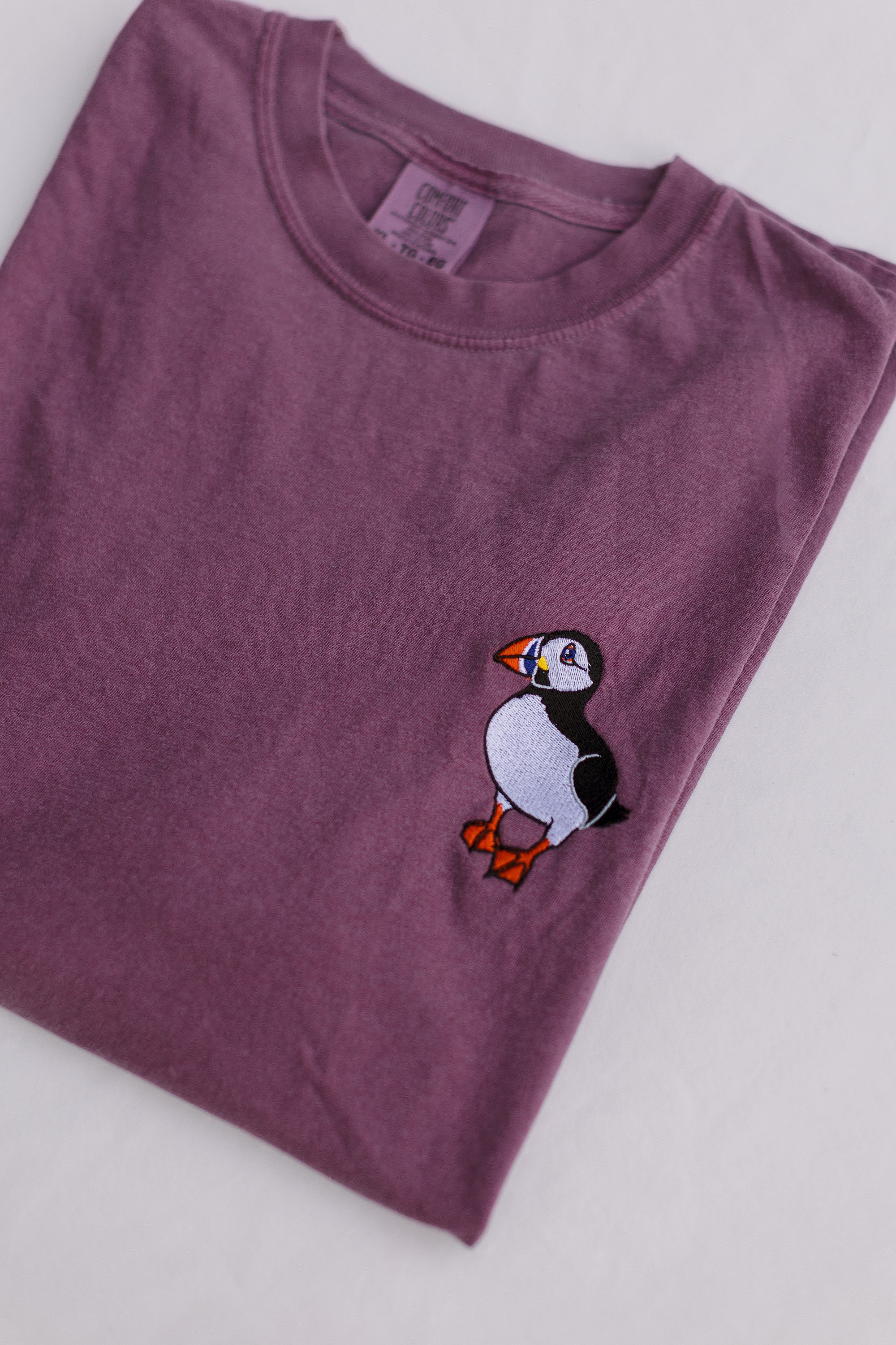 Embroidered Puffin Comfort Colors T Shirt, Puffin Shirts, Puffin ...