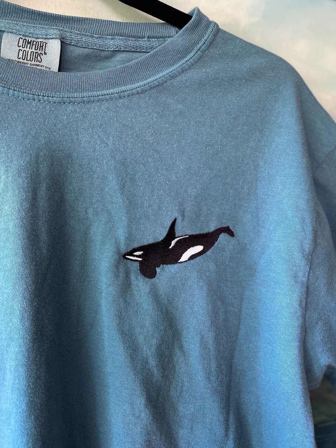ORCA Whale Embroidered COMFORT COLORS Shirt, Orca Swimming Shirt, Orca ...
