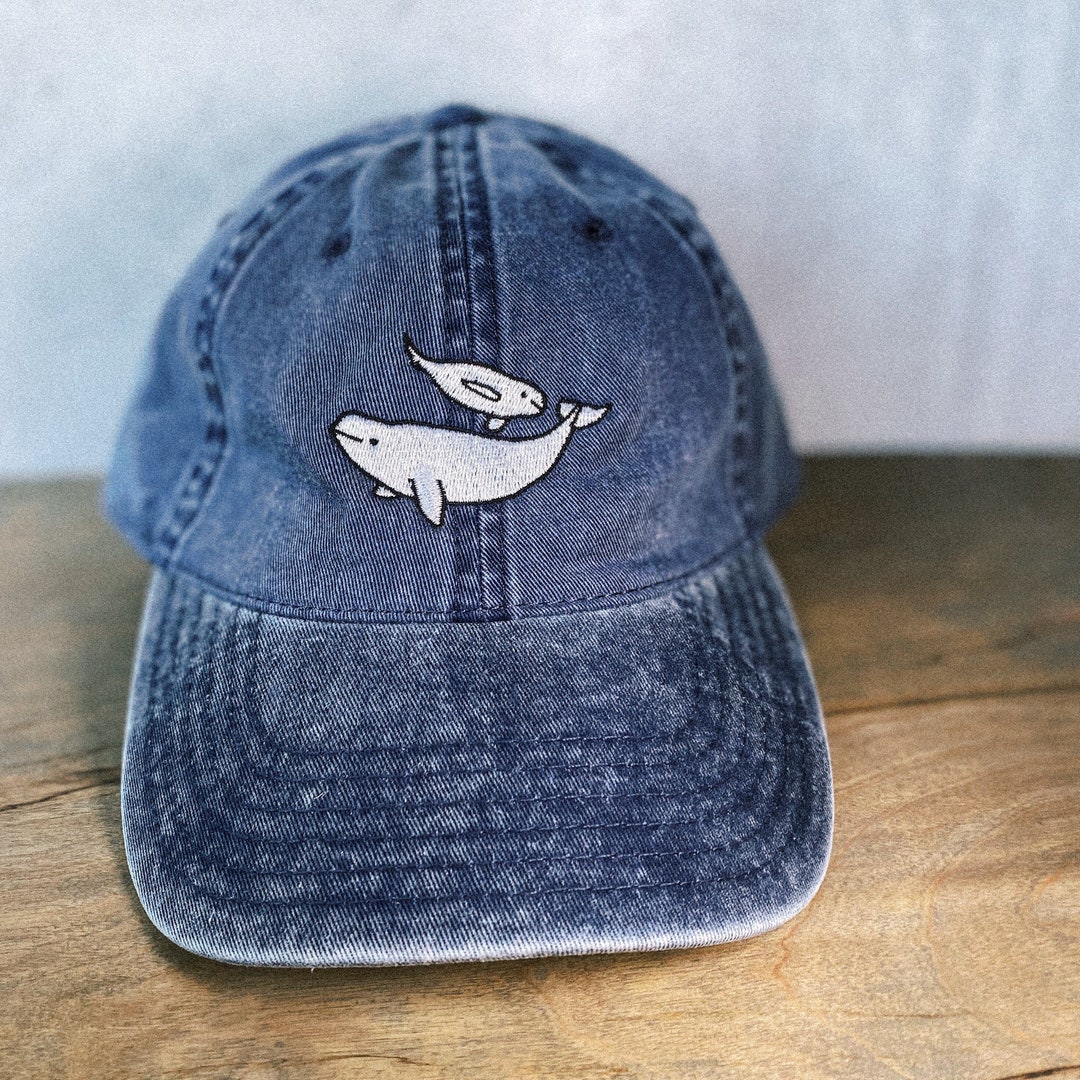 Embroidered Beluga Whale Mom & Baby Dad Hat: Vintage Cotton Twill - Etsy