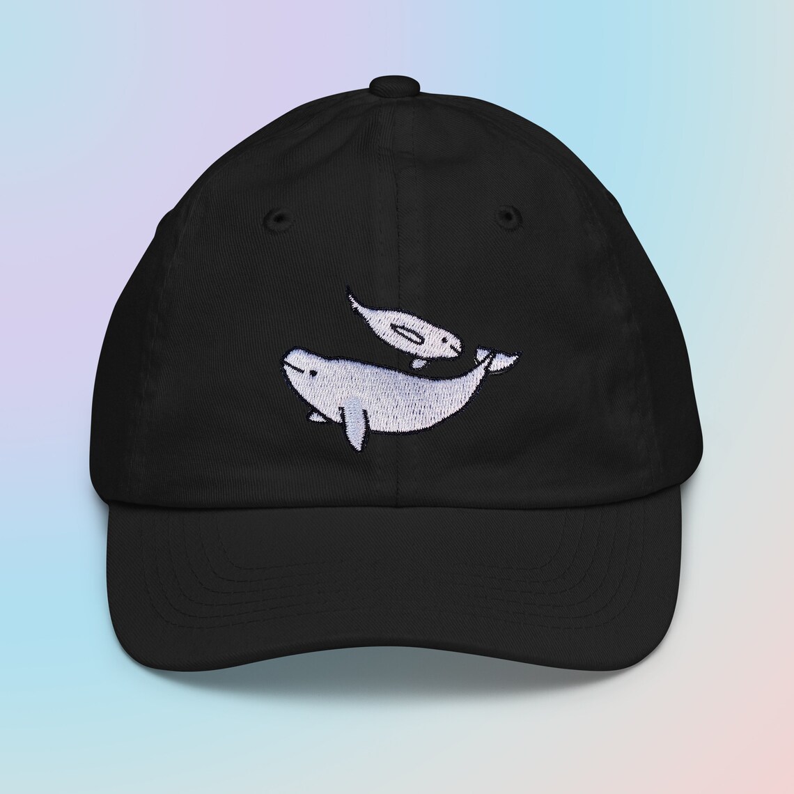 Embroidered Beluga Whale Mom and Baby Youth Baseball Cap - Etsy