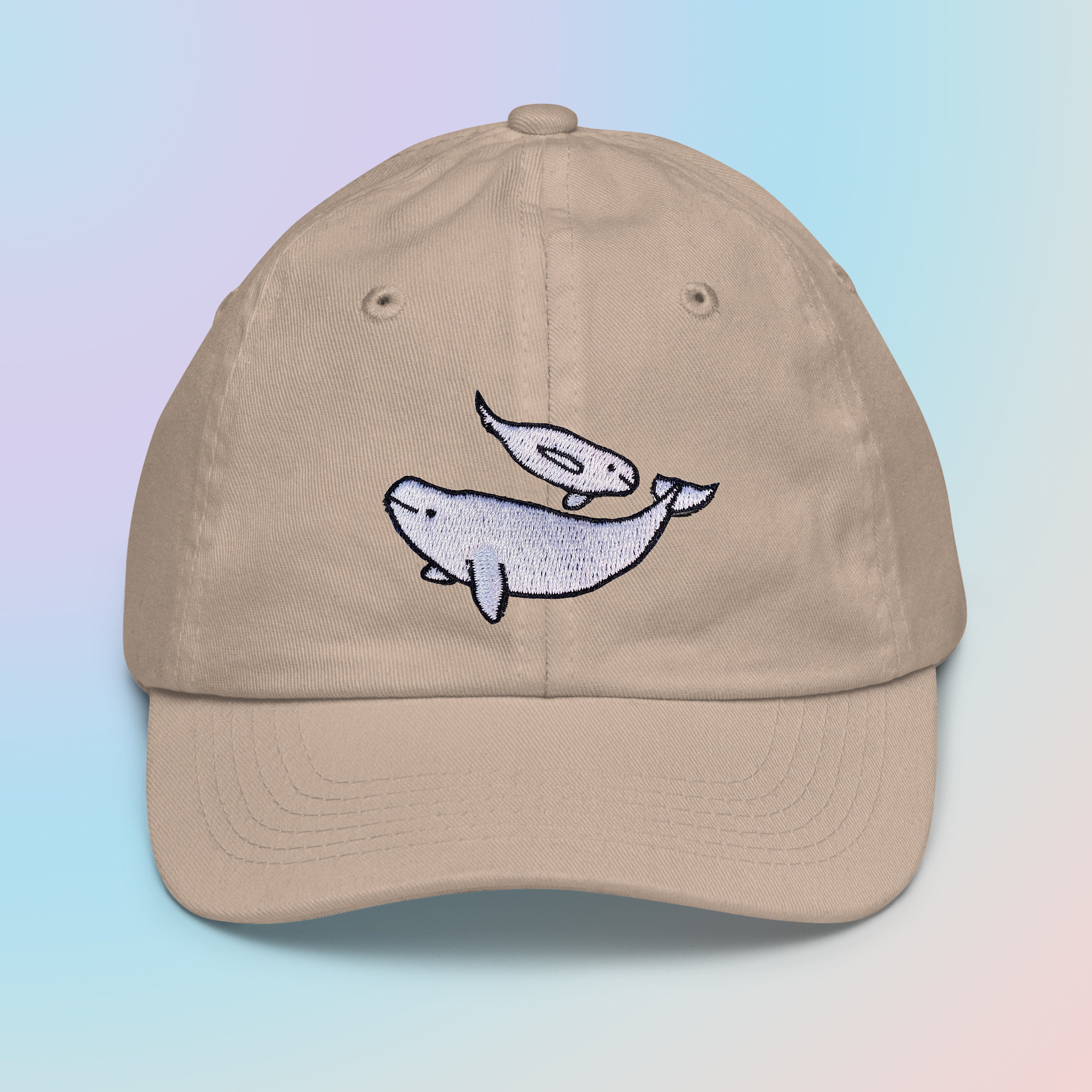 Embroidered Beluga Whale Mom and Baby Youth Baseball Cap, Embroidered ...