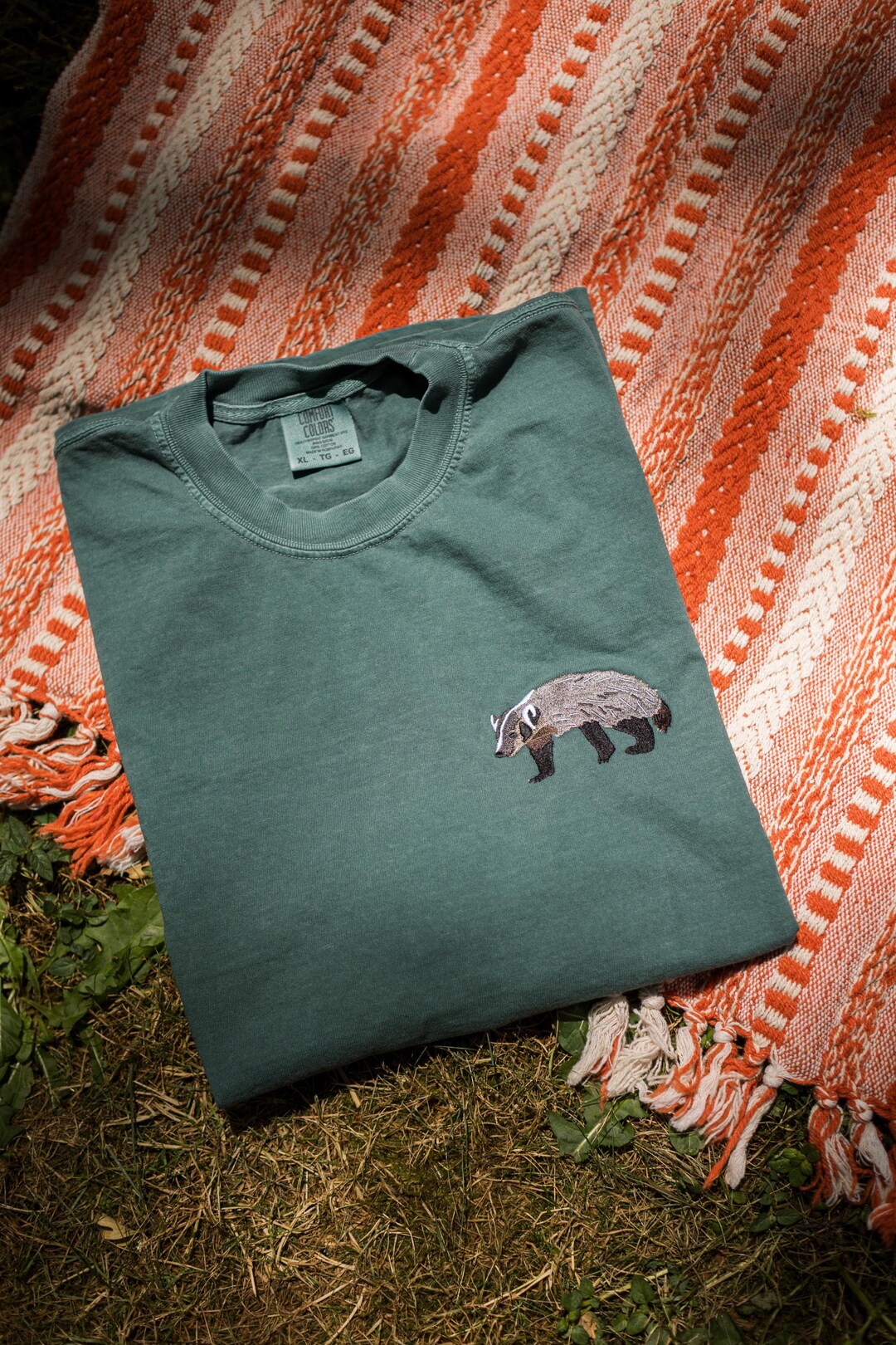 Embroidered American Badger Comfort Colors Shirt, Badger Shirts ...