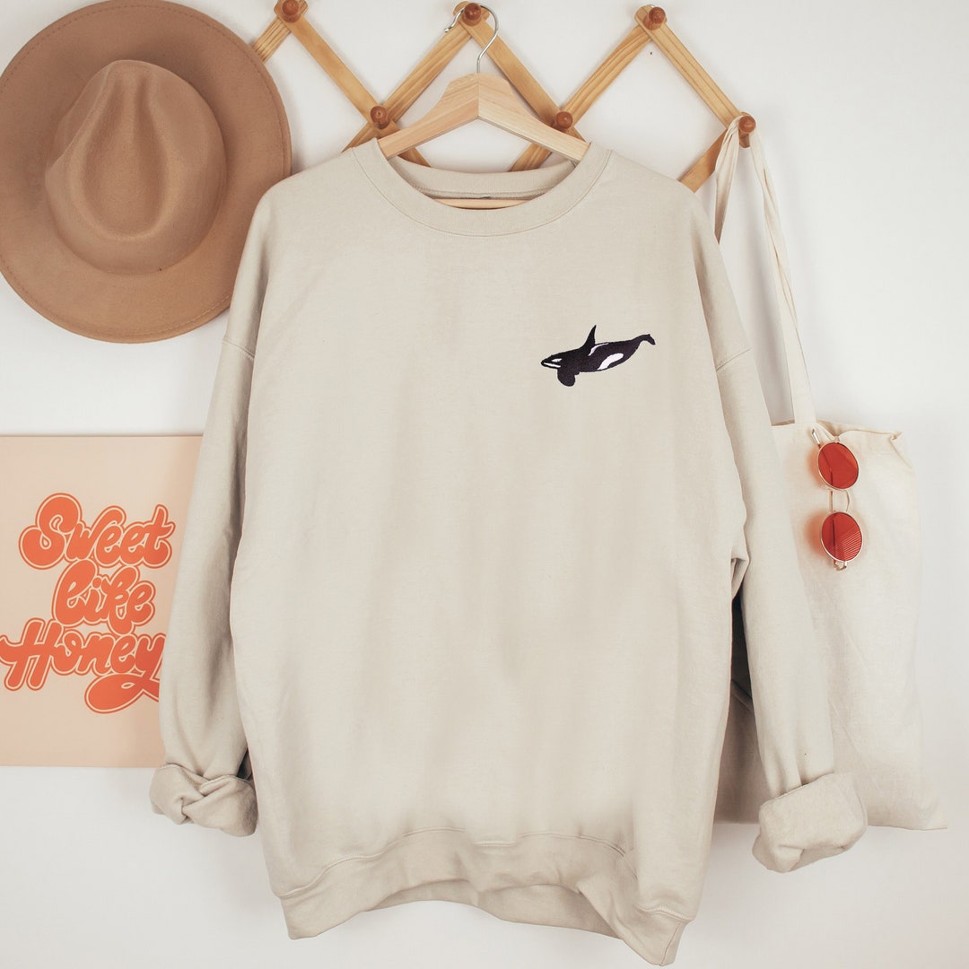 ORCA Whale Embroidered Gildan Sweatshirt, Orca Swimming Shirt, Orca ...