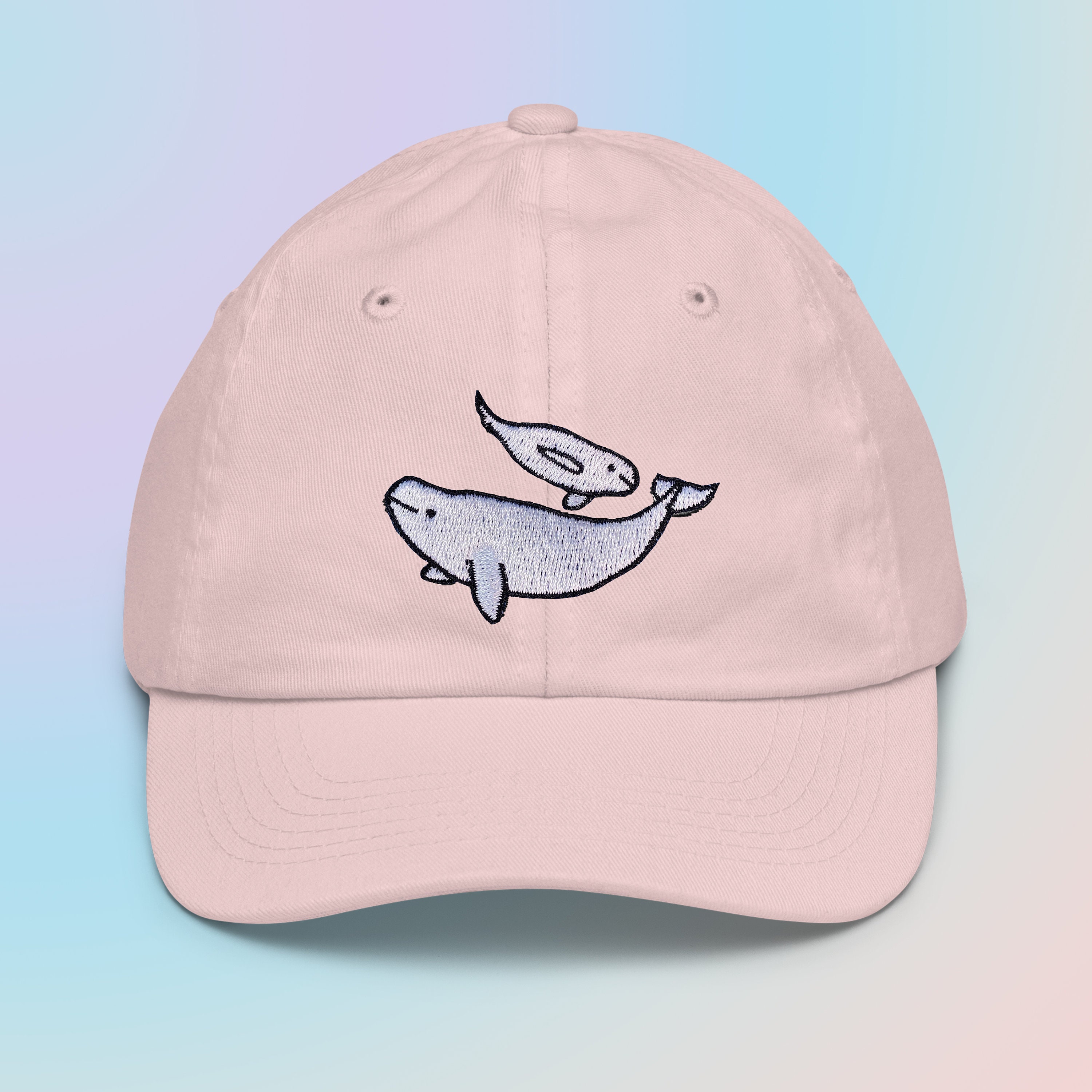 Embroidered Beluga Whale Mom and Baby Youth Baseball Cap, Embroidered ...
