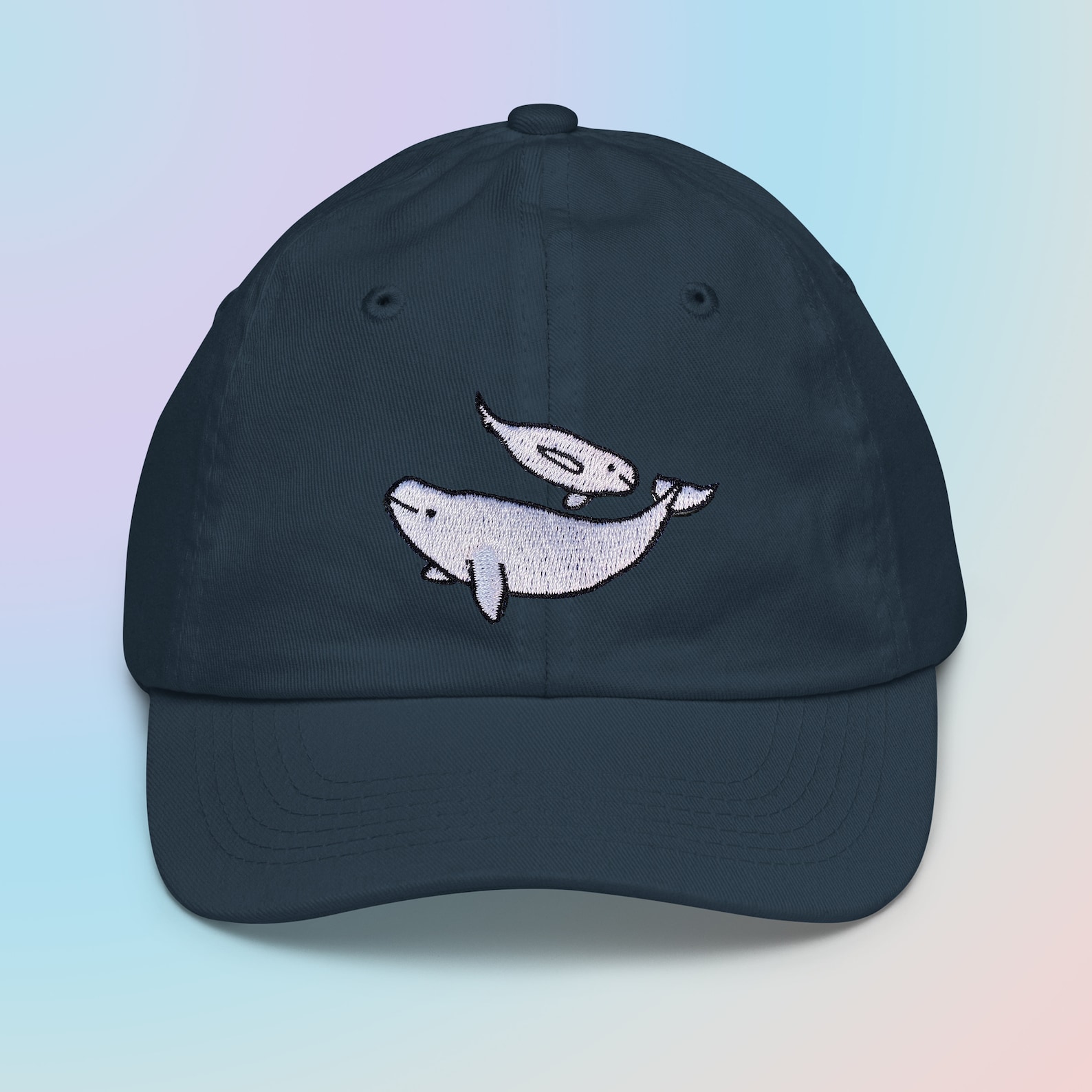 Embroidered Beluga Whale Mom and Baby Youth Baseball Cap - Etsy