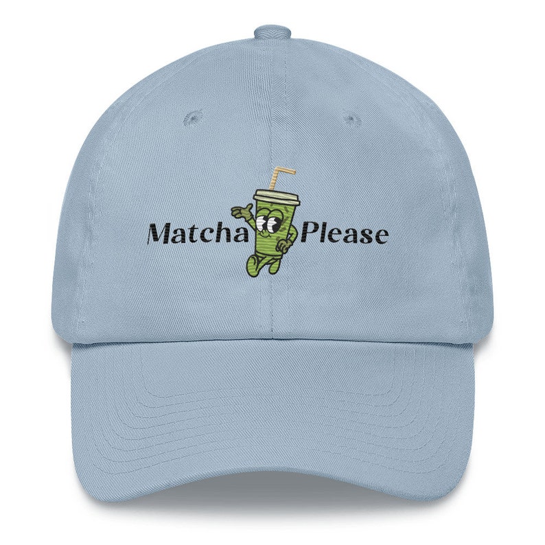 Matcha Latte Embroidered Dad Hat Green Tea Baseball Cap - Etsy