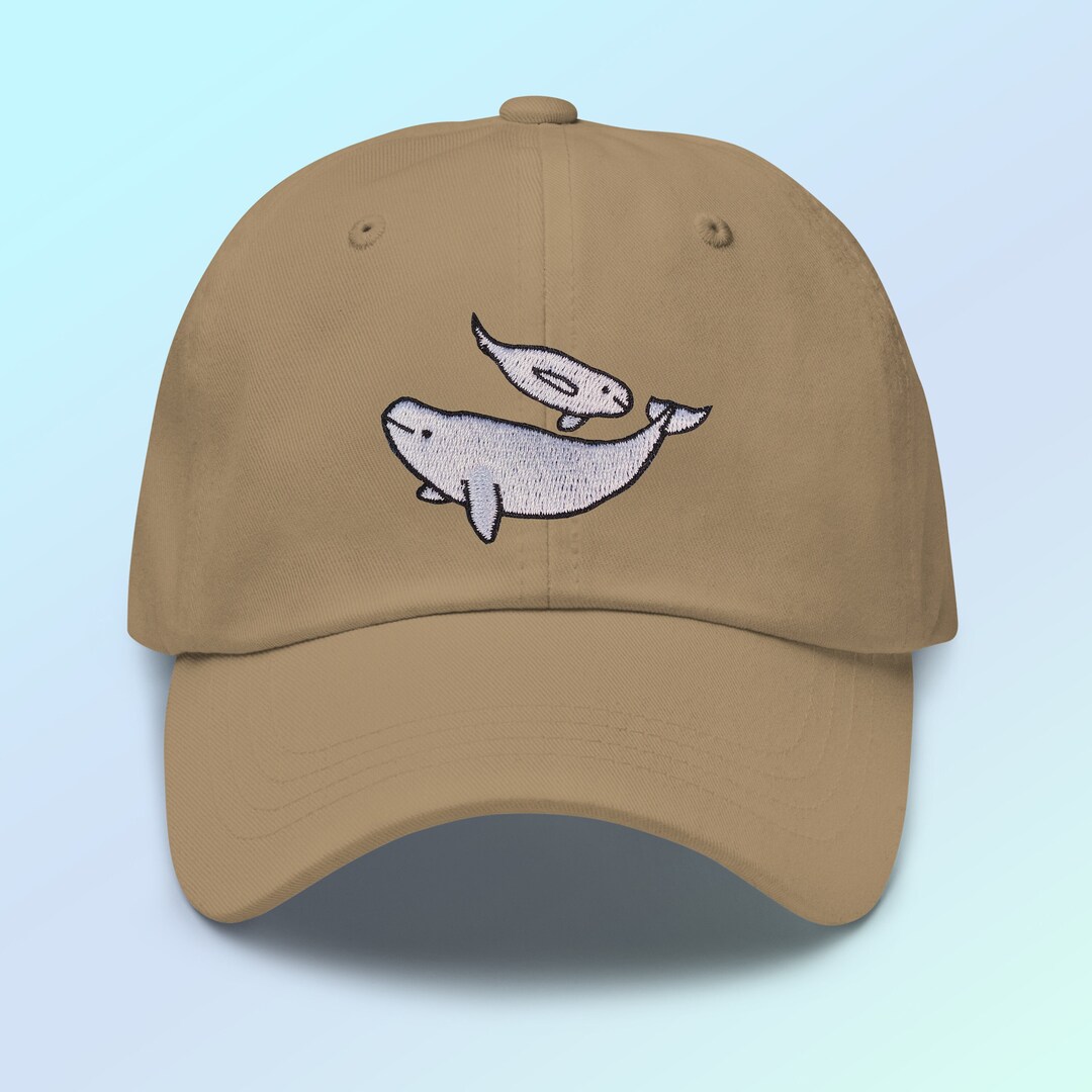 Embroidered Beluga Whale Mom and Baby Dad Hat, Embroidered Animal Hats ...