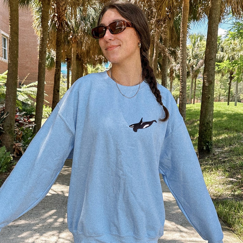 ORCA Whale Embroidered Gildan Sweatshirt, Orca Swimming Shirt, Orca ...