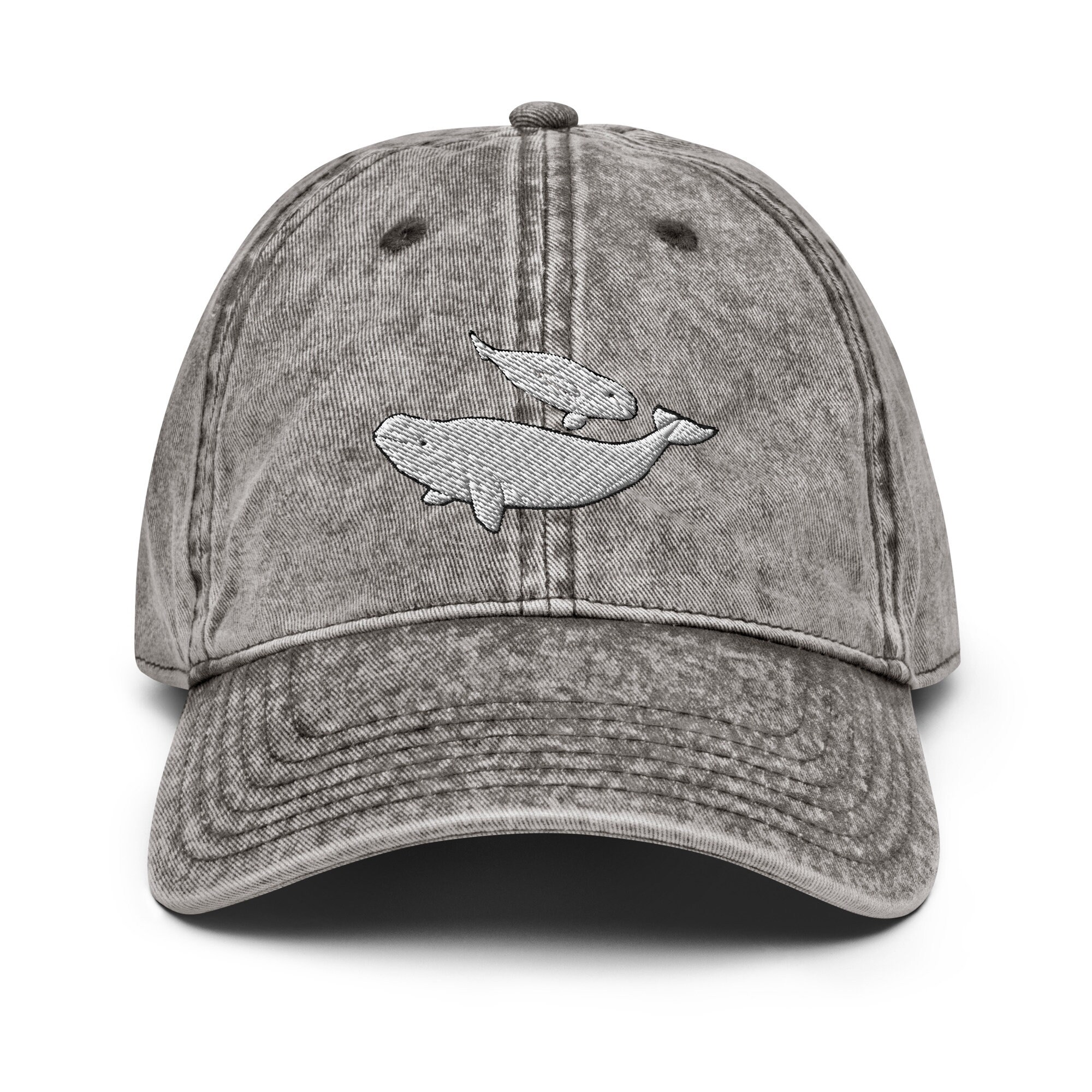 Embroidered Beluga Whale Mom & Baby Dad Hat: Vintage Cotton Twill - Etsy