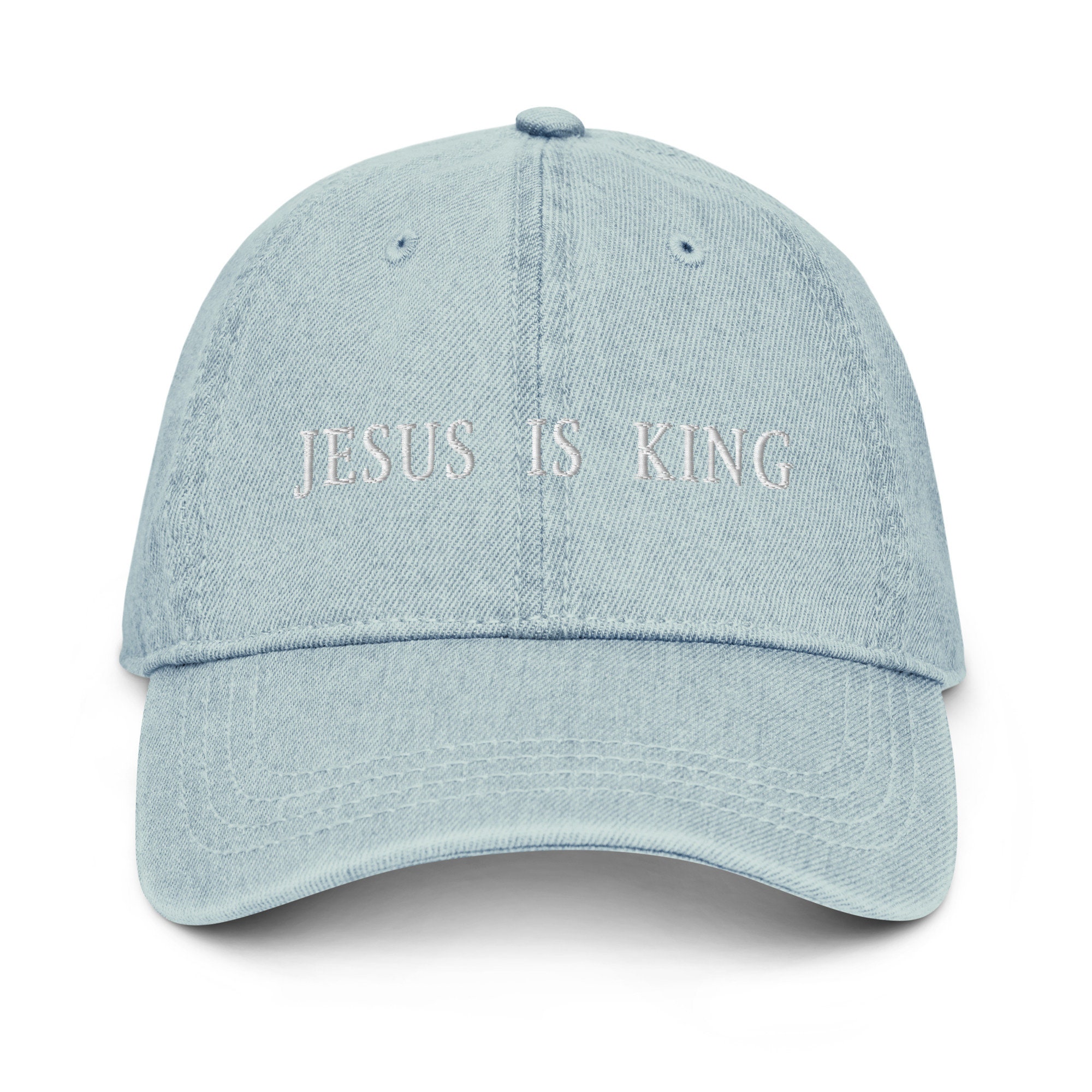 Jesus is King Denim Hat, Jesus is Lord, Christian Apparel, Trendy ...