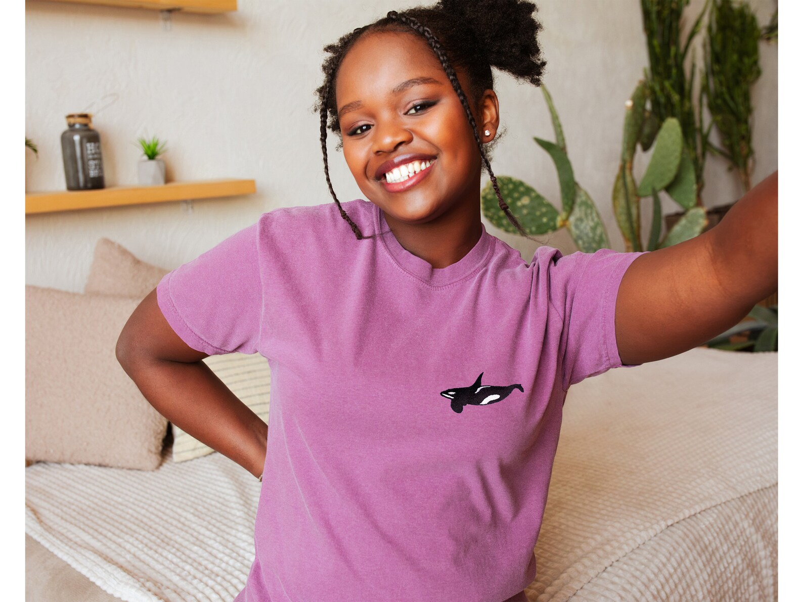 ORCA Whale Embroidered COMFORT COLORS Shirt, Orca Swimming Shirt, Orca ...