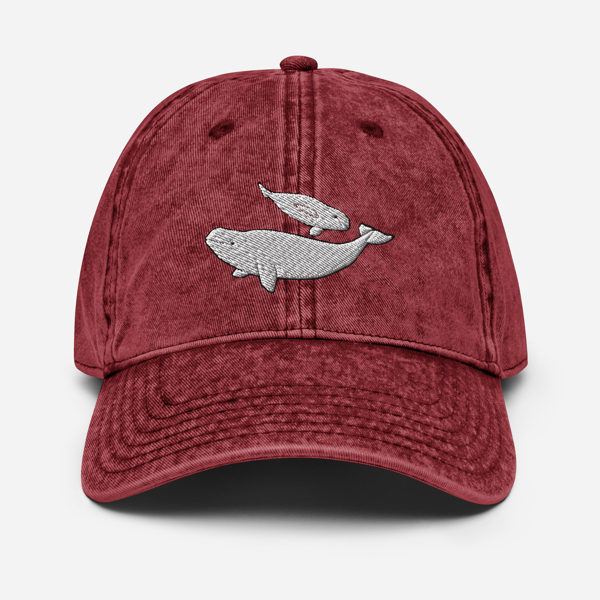 Embroidered Beluga Whale Mom & Baby Dad Hat: Vintage Cotton Twill - Etsy