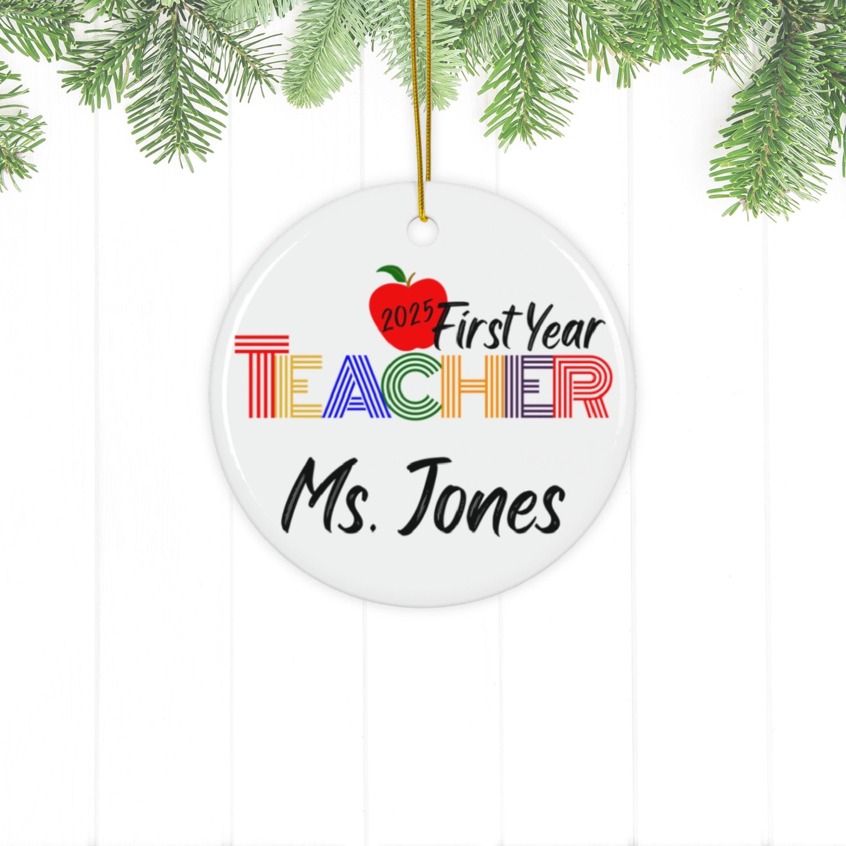 Personalized 1st Year Teacher Ornament, New Teacher Gift, Graduate ...