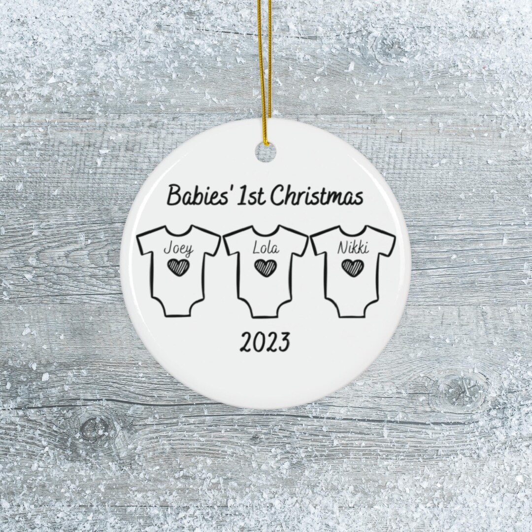 Personalized Triplets First Christmas Ornament: New Grandparent Gift - Etsy
