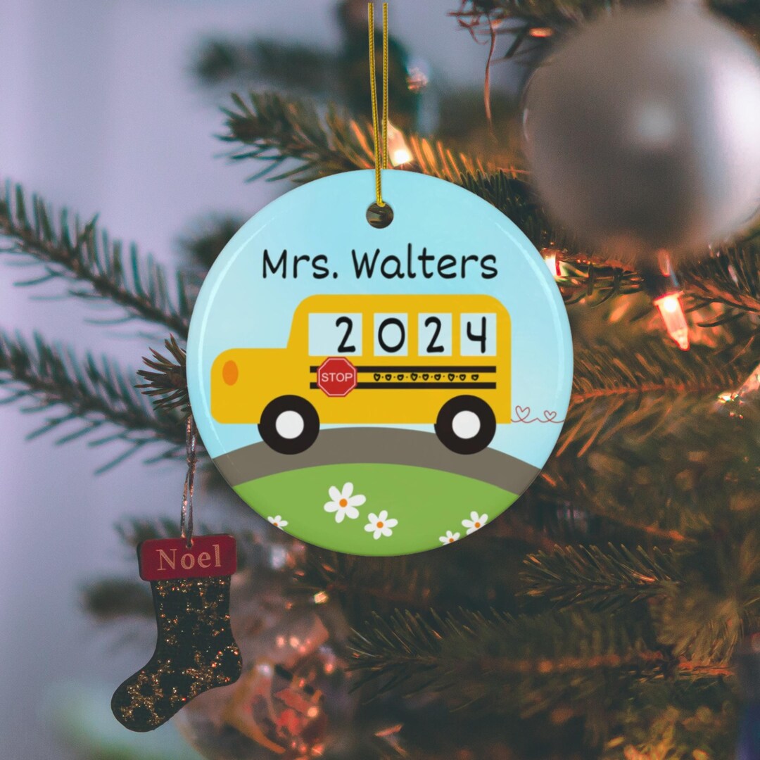 Personalized School Bus Driver Christmas Tree Ornament, Bus Driver ...