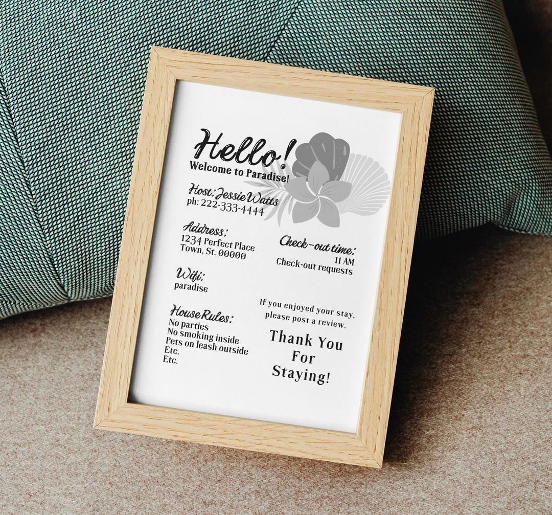 Custom Tropical Welcome Sign: Airbnb, VRBO Rental (digital Download) - Etsy