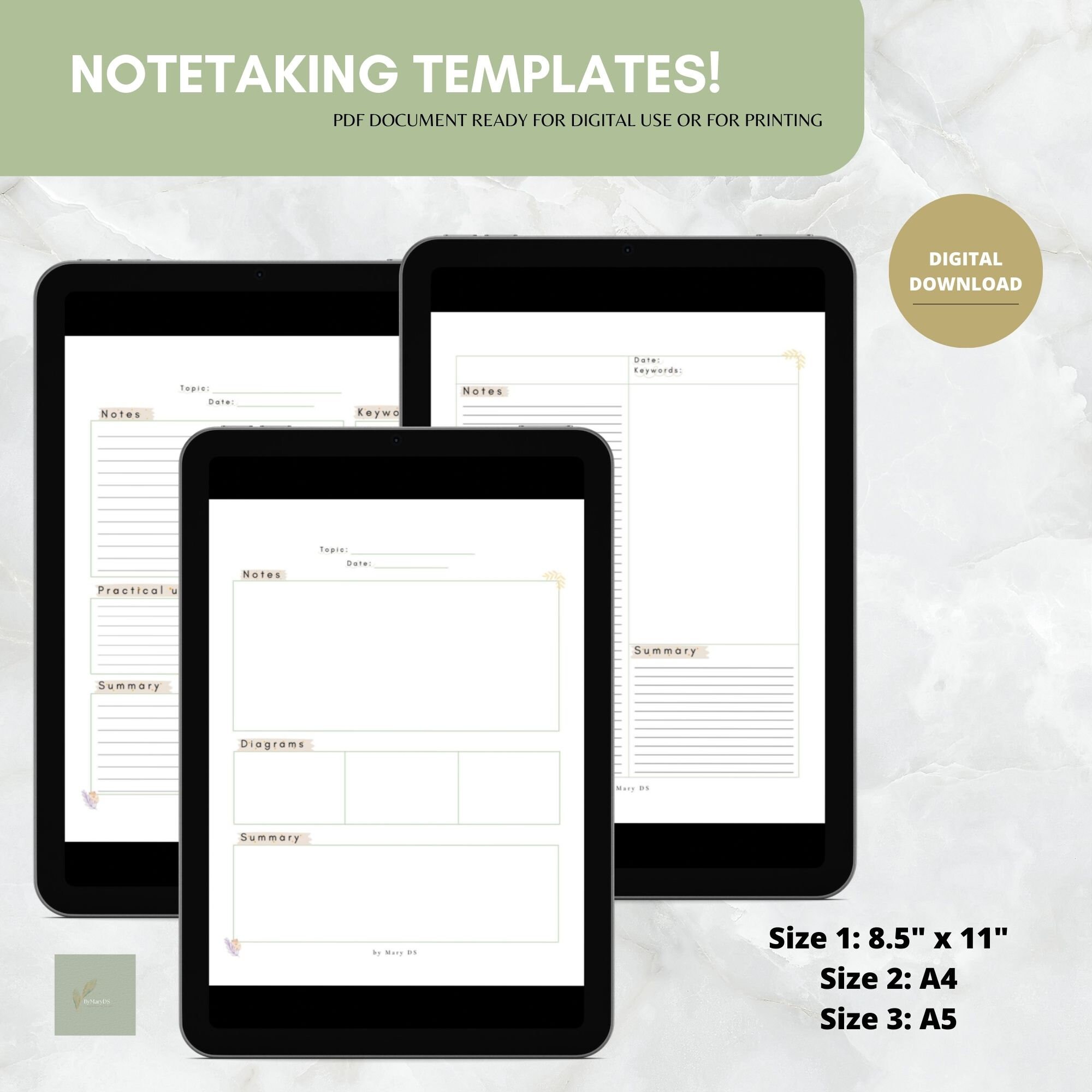 Aesthetic Notetaking Pages - Etsy