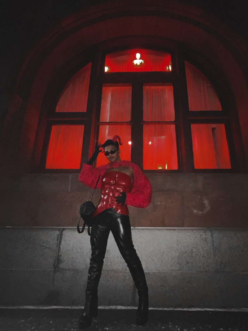 CUSTOM Schiaparelli Inspired Leather Corset With Abs - Etsy