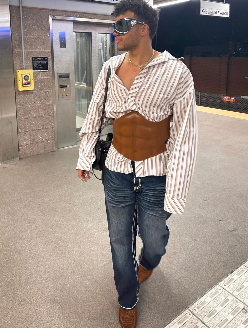 CUSTOM Schiaparelli Inspired Leather Corset With Abs - Etsy